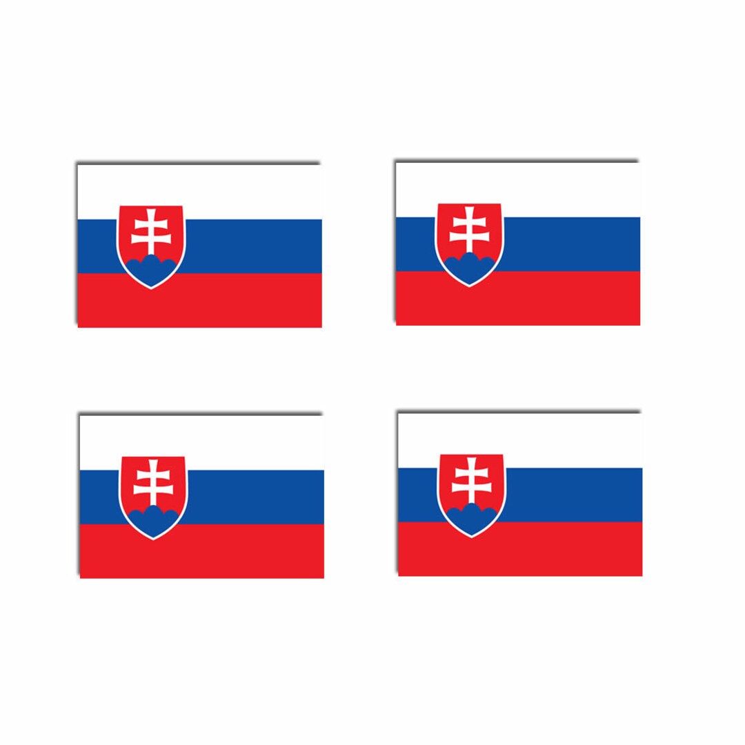 Set of 4 SLOVAKIA Flag Iron on Screen Print Transfers for Fabrics ...
