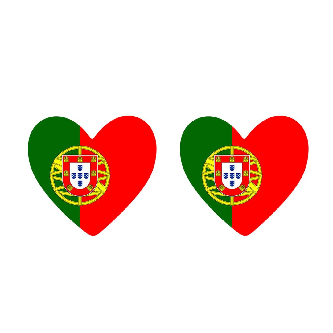 2 X Portugal Heart Flag Temporary Tattoo Portuguese Team Support - Etsy