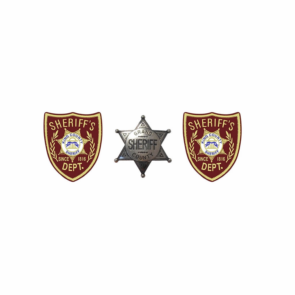 Set of 3 Iron on Sheriff Screen Print Transfers for Fabrics Machine ...