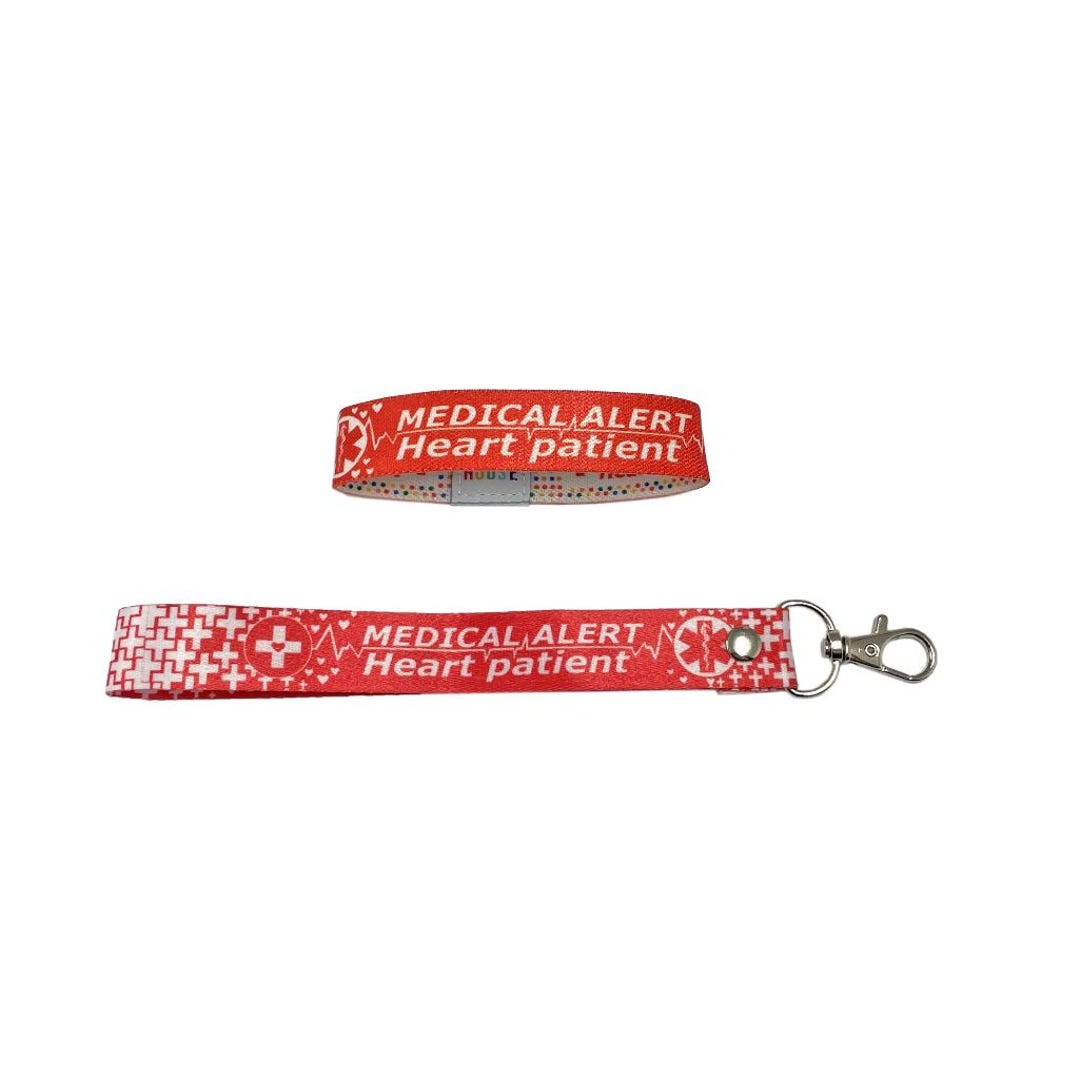 Set of Heart Patient Elastic Wrist Band Wristband / Key Tag Medical ...