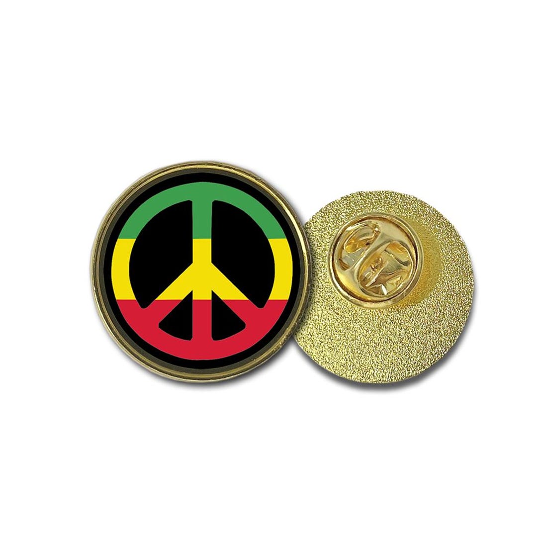 Peace Sign Metal Pins Badge Rasta Flag Pin Jamaica One Love - Etsy