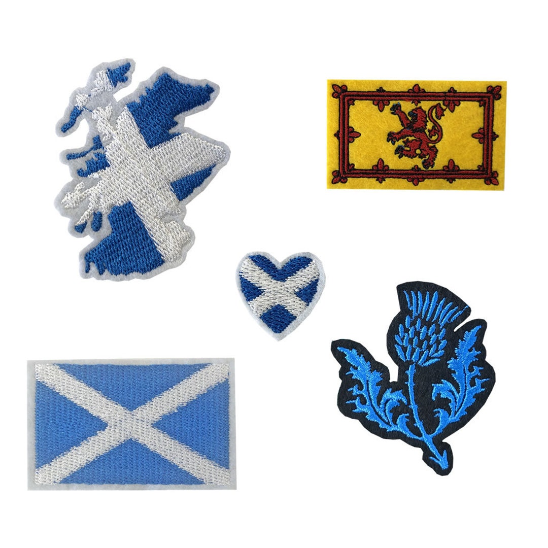 Set of 5 Scotland Embroidery Patch Iron on or Sew on Embroidered Motif ...