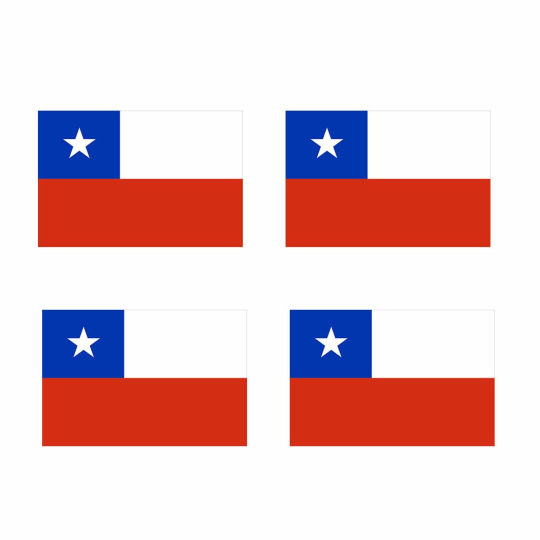 Set of 4 Chile Flag Iron on Screen Print Transfers for Fabrics Chilean ...