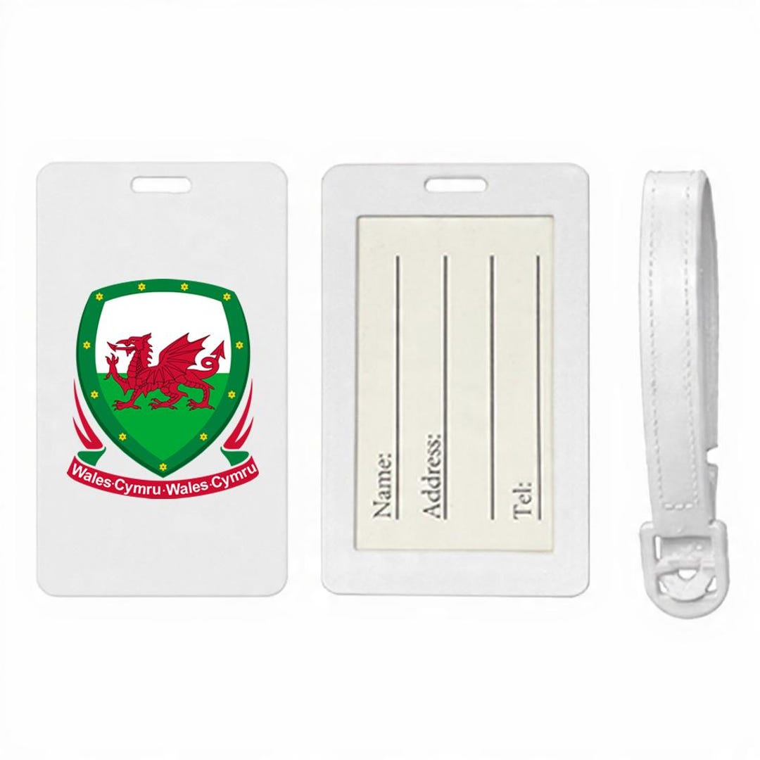 Wales Crest Suitcase Tag, Welsh Flag Luggage Tag, Travel ID Bag Red ...