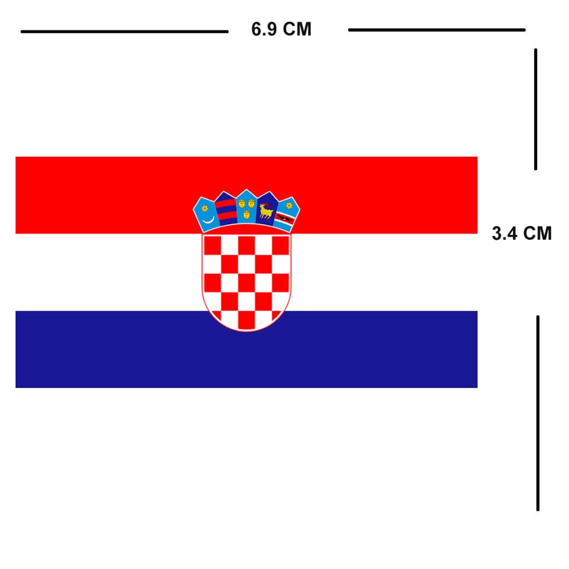 Set of 2 CROATIA Flag Iron on Screen Print Transfers for Fabrics ...