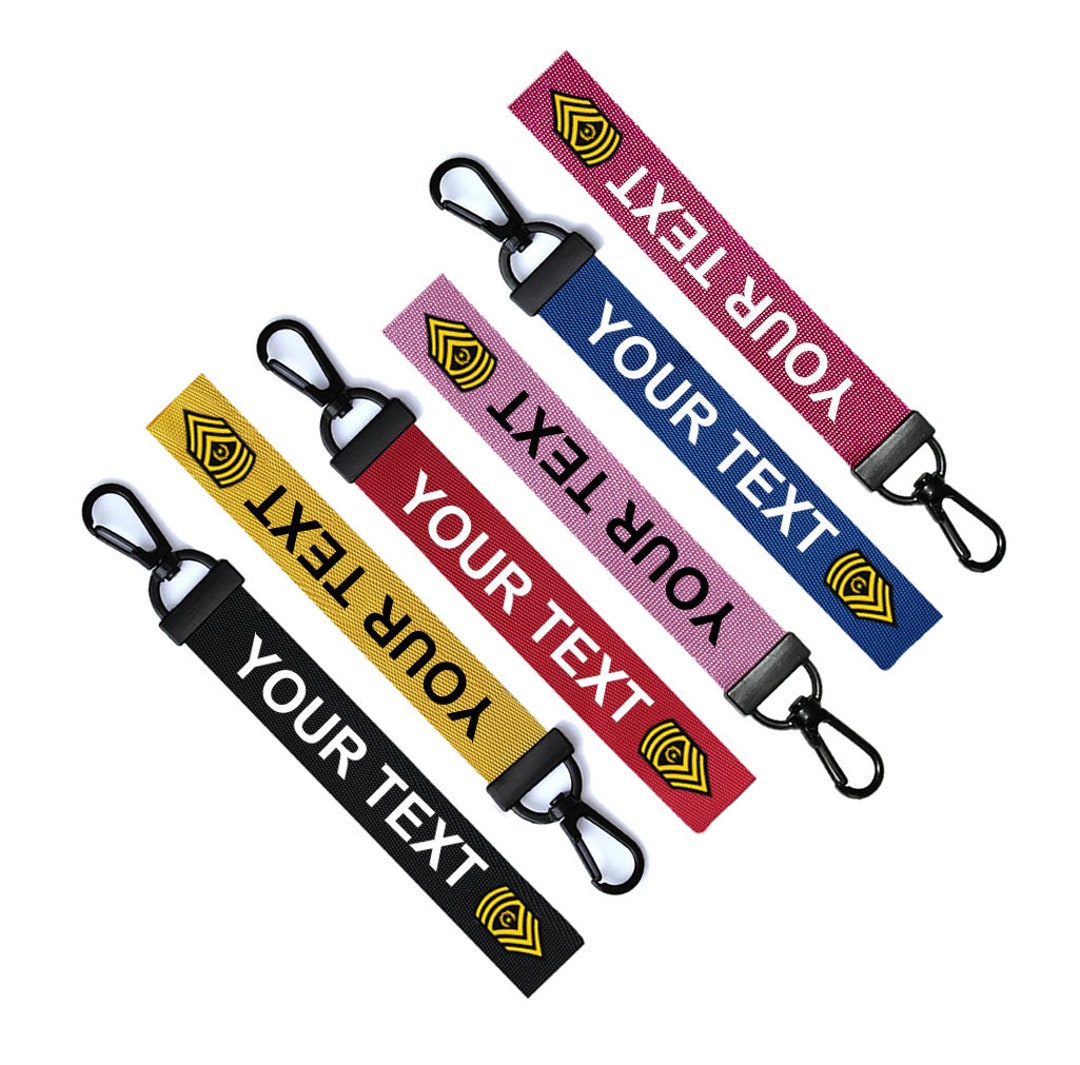 Personalised Key Chain Keyring Luggage Tag Zipper Pull Bag Ring Key ...