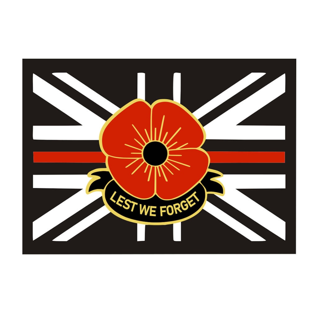 Set of 2 X Thin Blue Line Poppy Iron on Screen Print Patch for Fabric ...