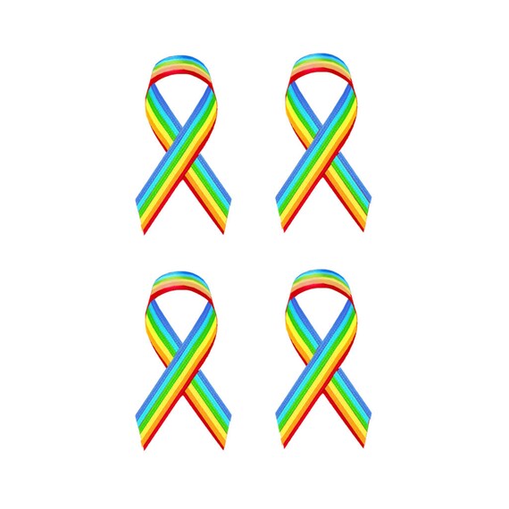 Set of 4 X LGBT Rainbow Ribbon Iron on DIY Screen Print - Etsy
