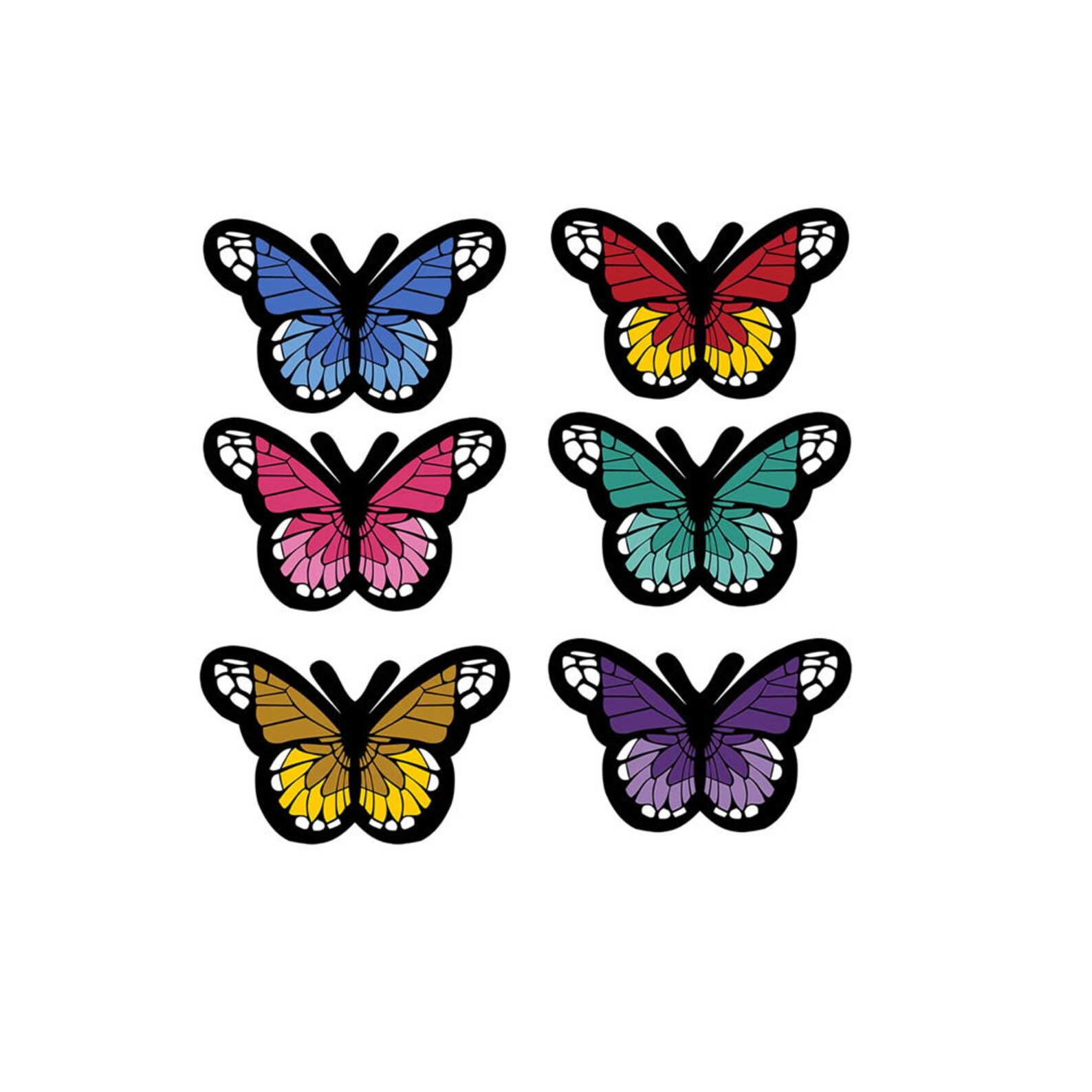 Set of 6 Iron on Butterflies Screen Print Transfers for | Etsy