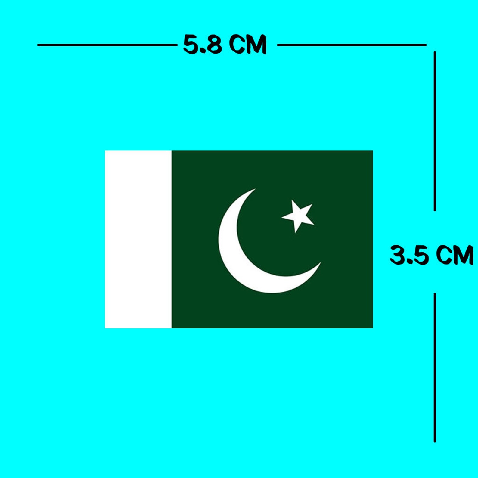 4 X Pakistan Flag Temporary Tattoo Lasts 1 Week Pakistani Moon Star ...