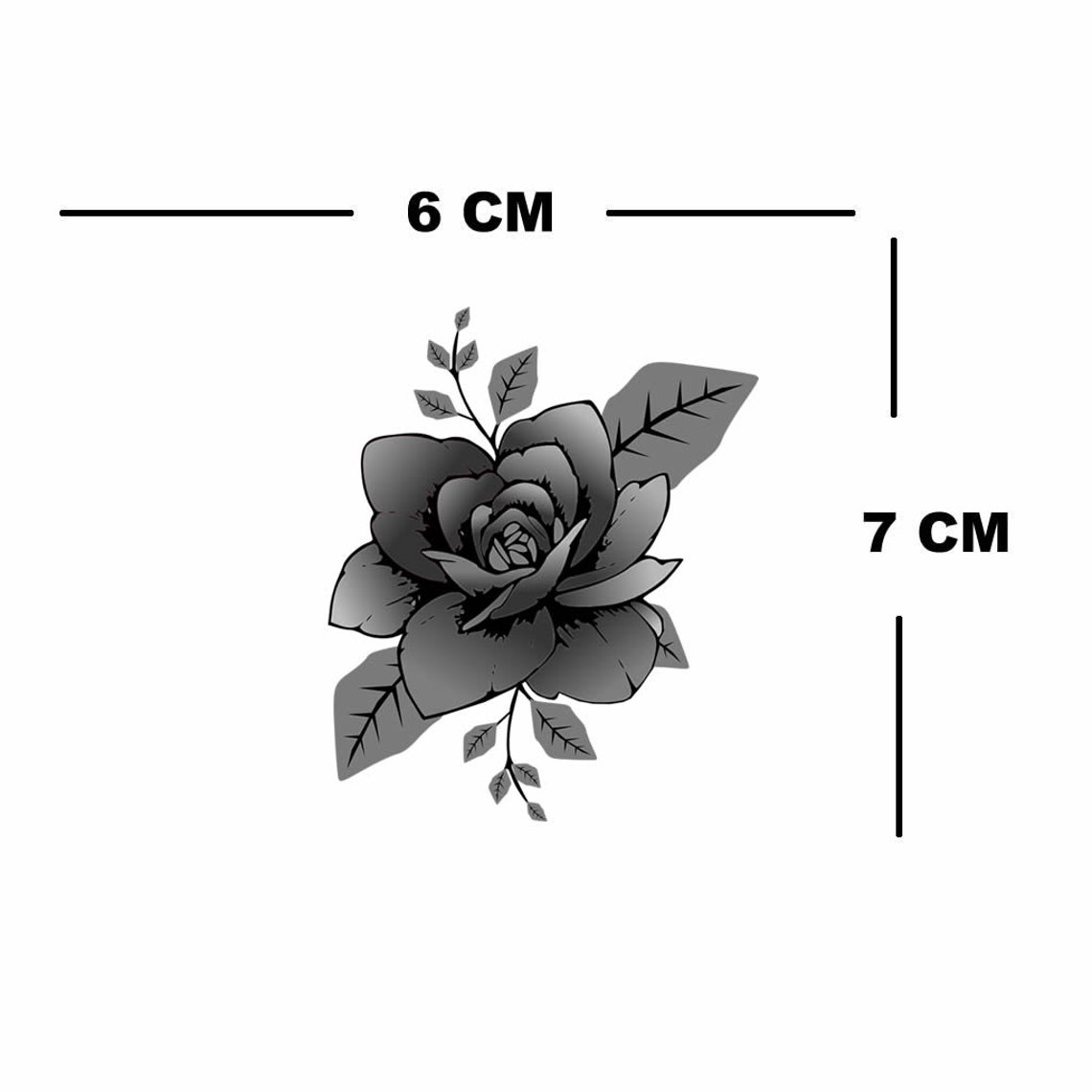 Set of 2 Rose Temporary Tattoo Waterproof Lasts 1 Week Roses | Etsy
