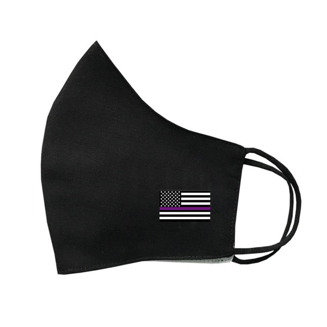 USA Thin Purple Line Flag Protective Face Covering Reusable Breathable ...