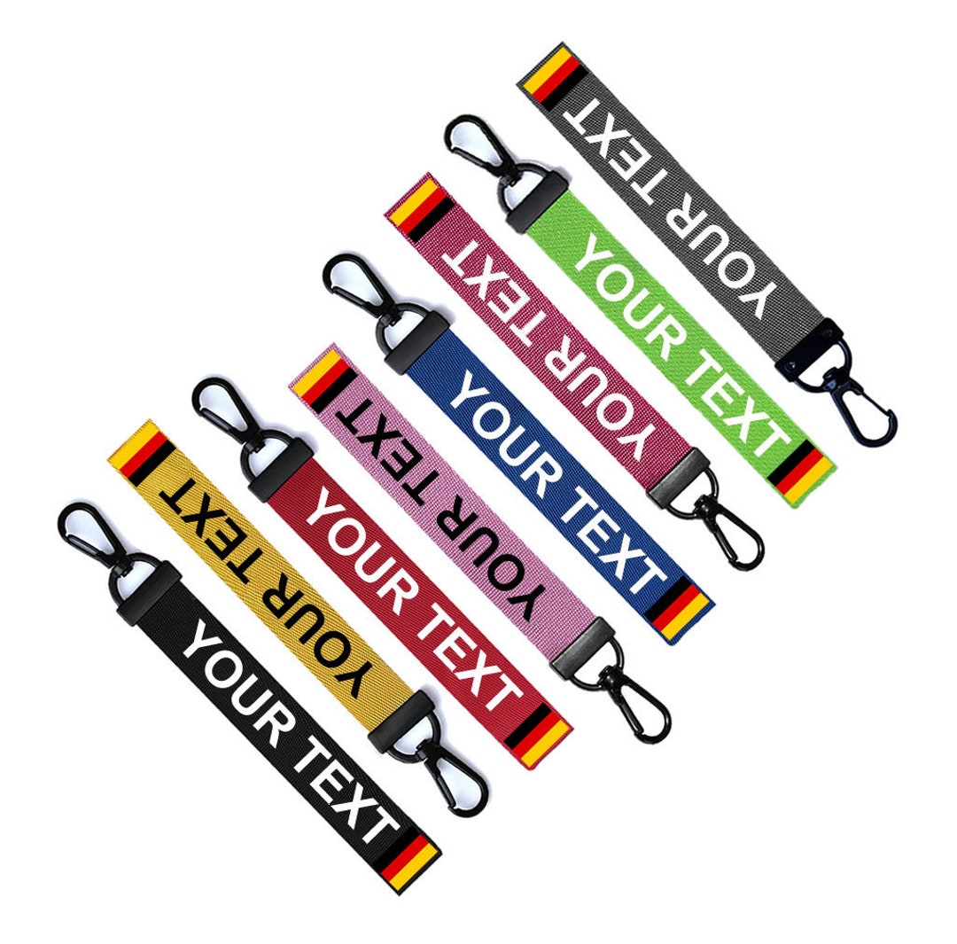 Personalised German Flag Key Chain Keyring Luggage Tag Zipper Pull Bag ...