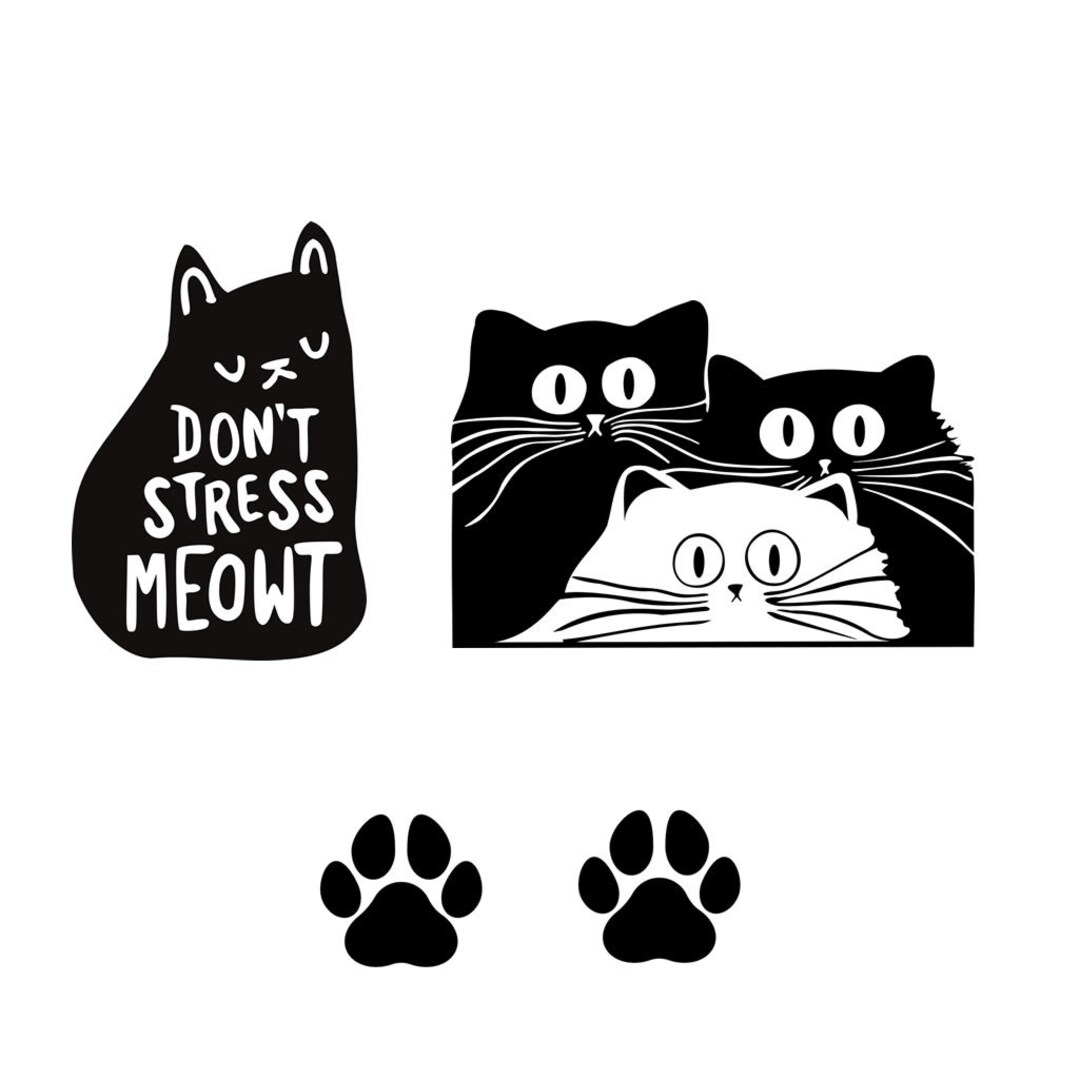 Set of 4 Cats Iron on Screen Print Transfers for Fabrics - Etsy UK