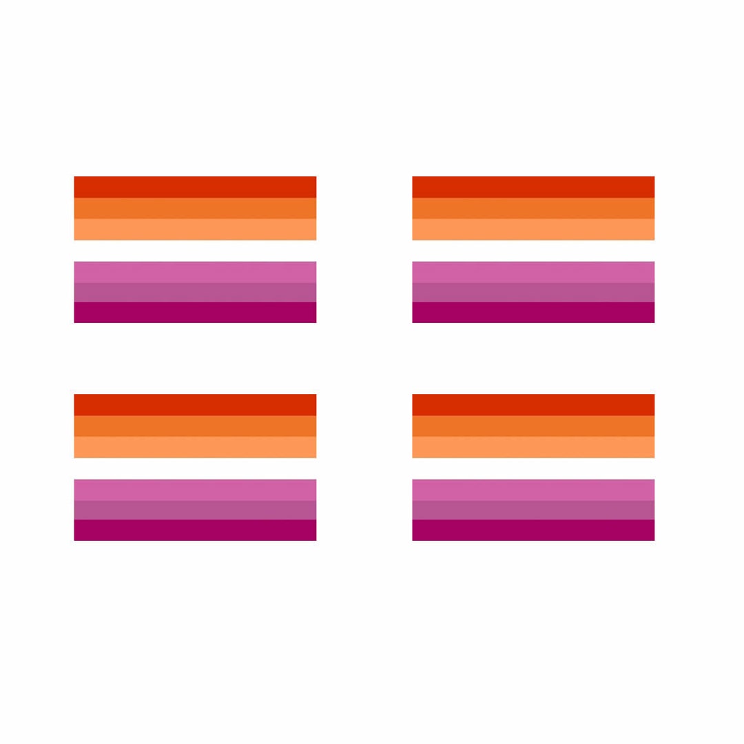 4 X Lesbian Sunset Flag Iron on Screen Print Transfers for Fabrics ...