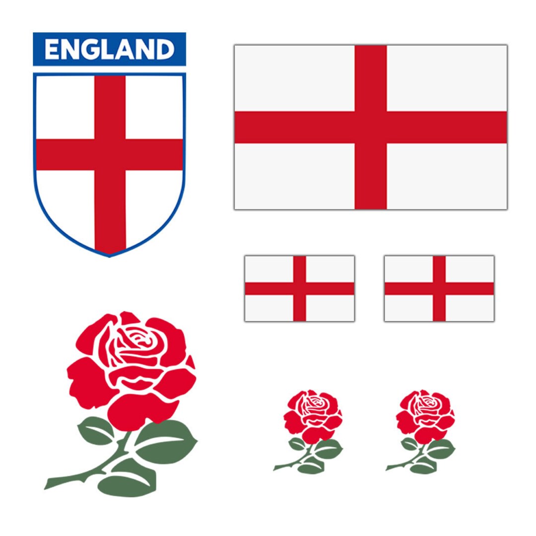 7 X England Iron on Transfers for Fabrics English Rose England Team ...
