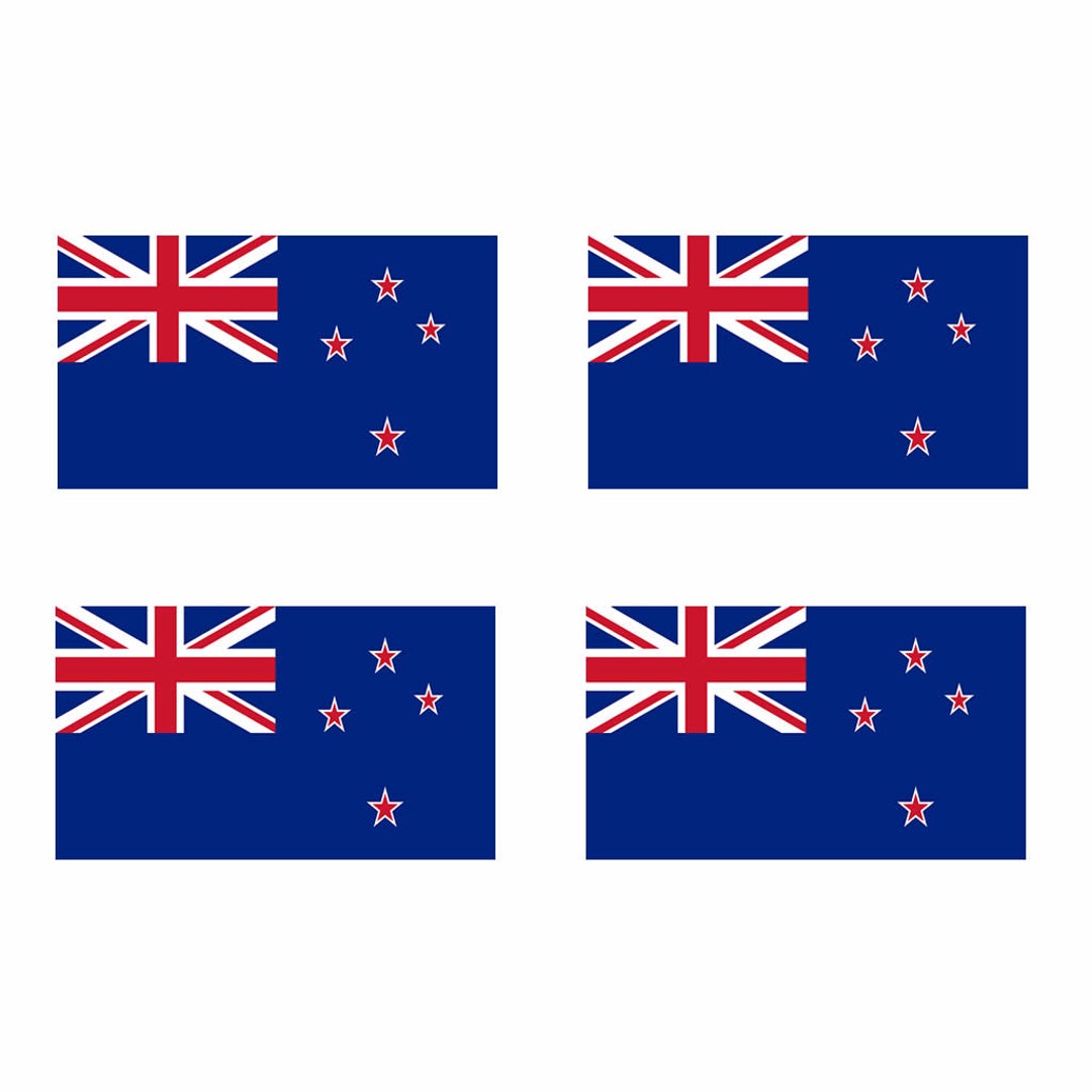 Set of 4 New Zealand Flag Iron on Screen Print Transfers for Fabrics ...