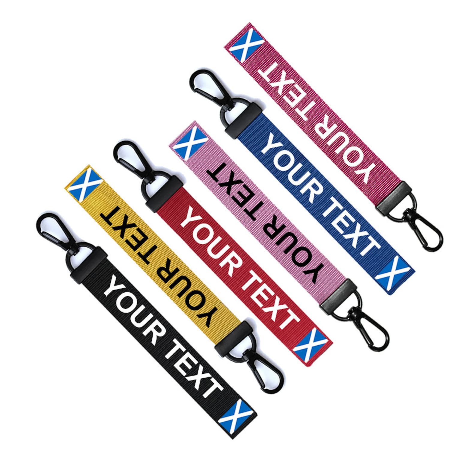 Personalised Scottish Flag Key Chain Keyring Luggage Tag Zipper Pull ...