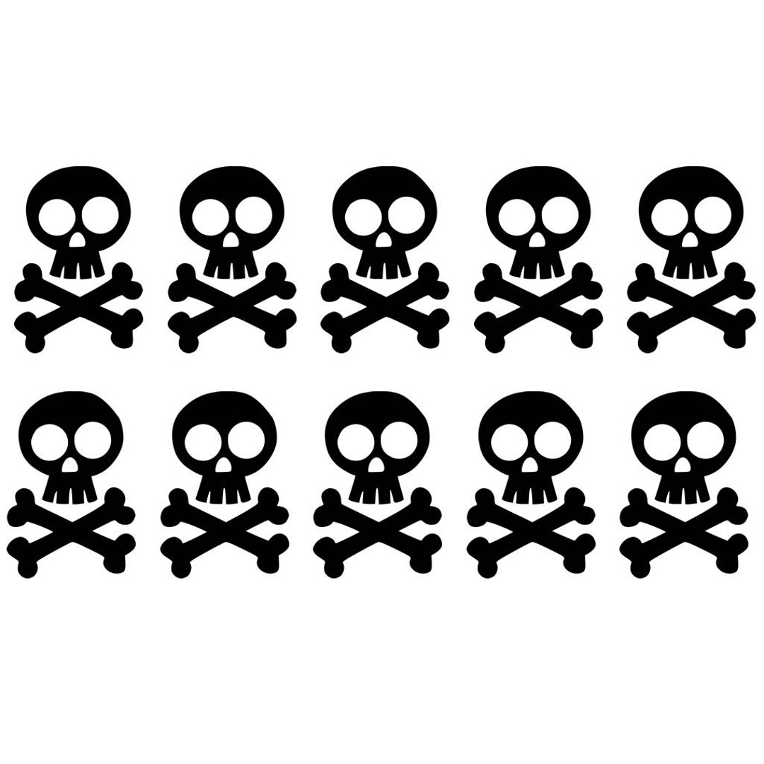 Set of 10 Skull DIY Iron on Screen Print Patch for Fabric Transfer ...
