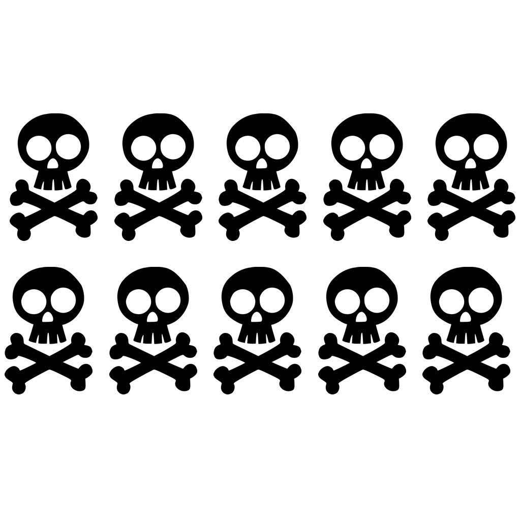 Set of 10 Skull DIY Iron on Screen Print Patch for Fabric - Etsy UK