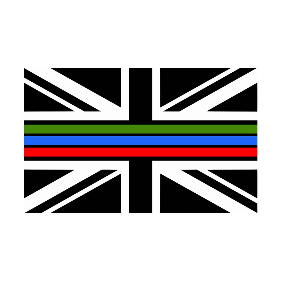 Set of 2 X Thin Red Green Blue Line Flag Iron on Screen Print Transfers ...