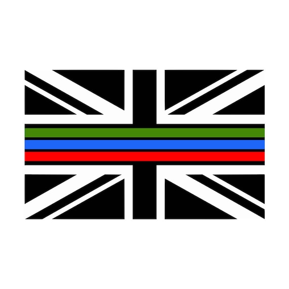 Set of 2 X Thin Red Green Blue Line Flag Iron on Screen Print | Etsy