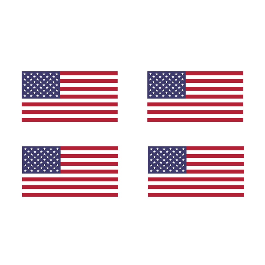 4 X United States of America Flag Iron on Screen Print Transfers for ...