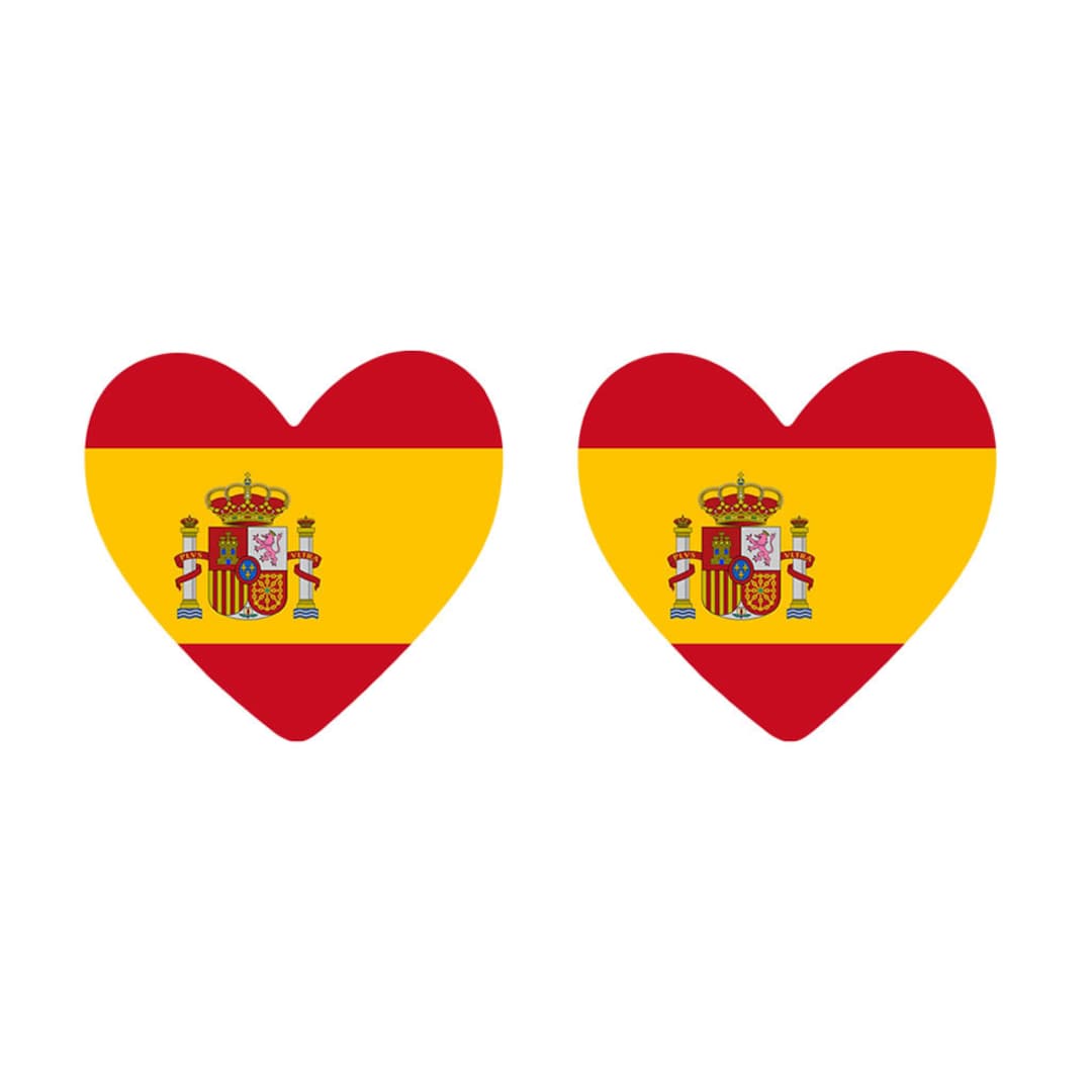 2 X SPAIN Heart Flag Temporary Tattoo SPANISH Team ESPANA - Etsy