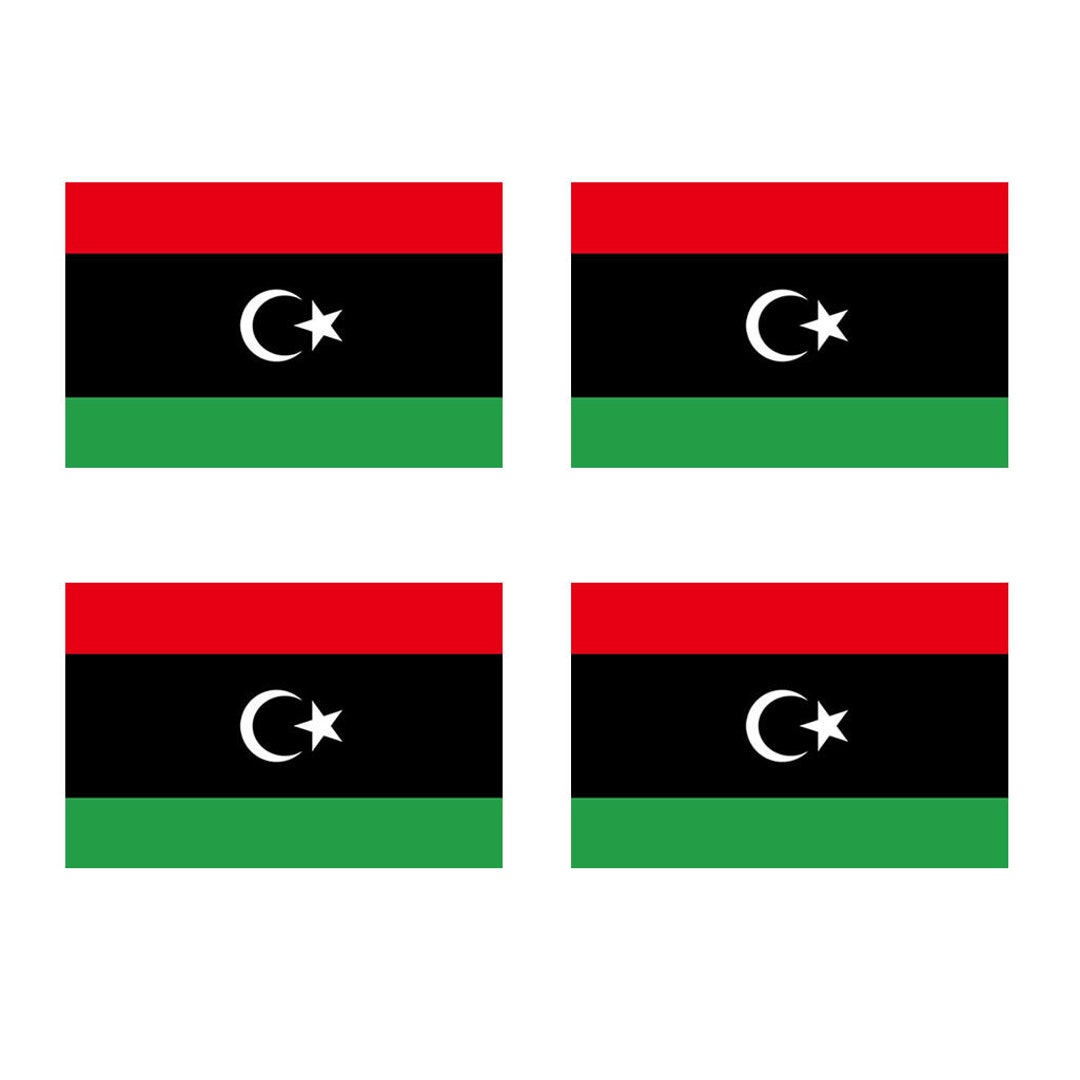 Set of 2 Libya Flag Iron on Screen Print Transfers for Fabrics Machine Washable Libyan Flag ...