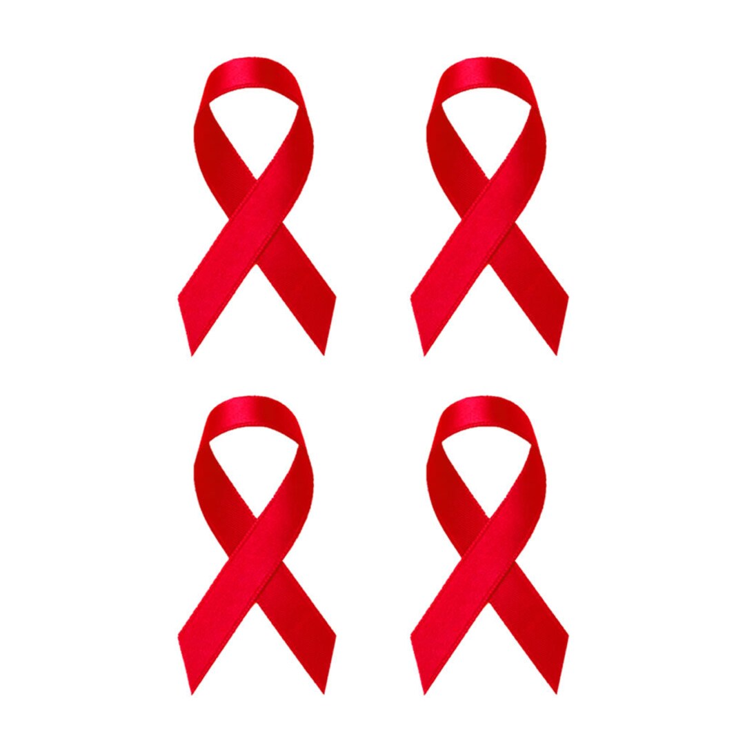 4 X Red Ribbon Iron on DIY Screen Print Transfer Patch for Fabric ...