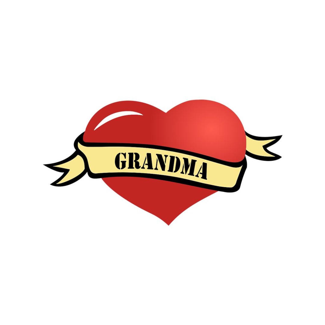 Grandma Small Heart Temporary Tattoo Eternal Love Grand Mother Granny ...