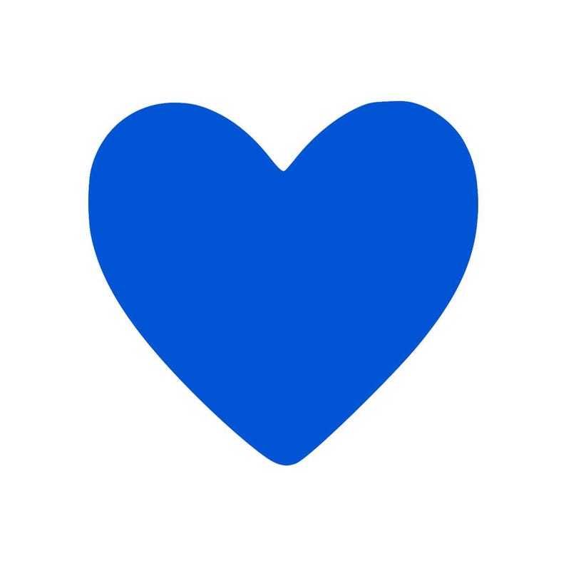 Blue Heart Iron on Screen Print Transfers for Fabrics Friendship ...