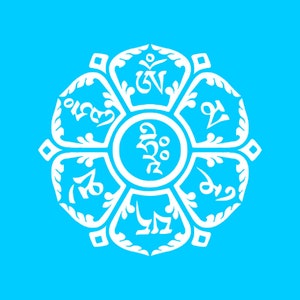 Set of 2 X Om Mani Padme Hum Buddhist Symbol DIY Iron on Screen Print ...