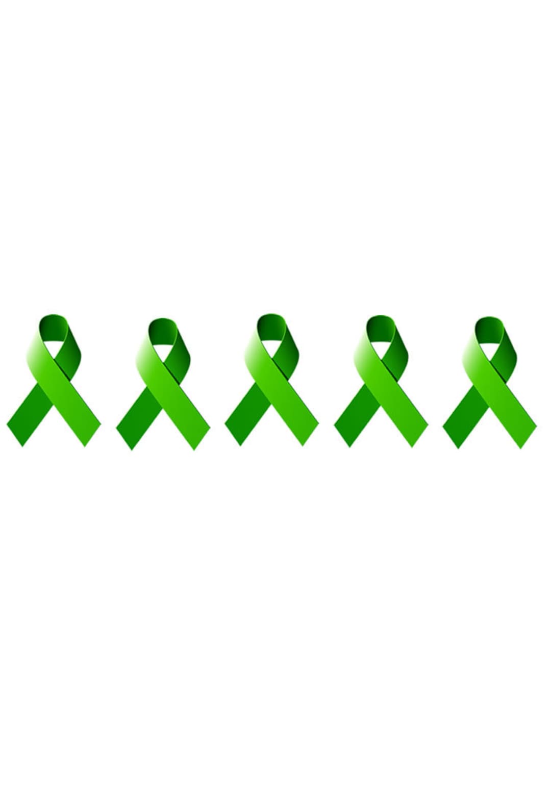 Set of 5 Green Ribbons Temporary Tattoo Waterproof Mental Health ...