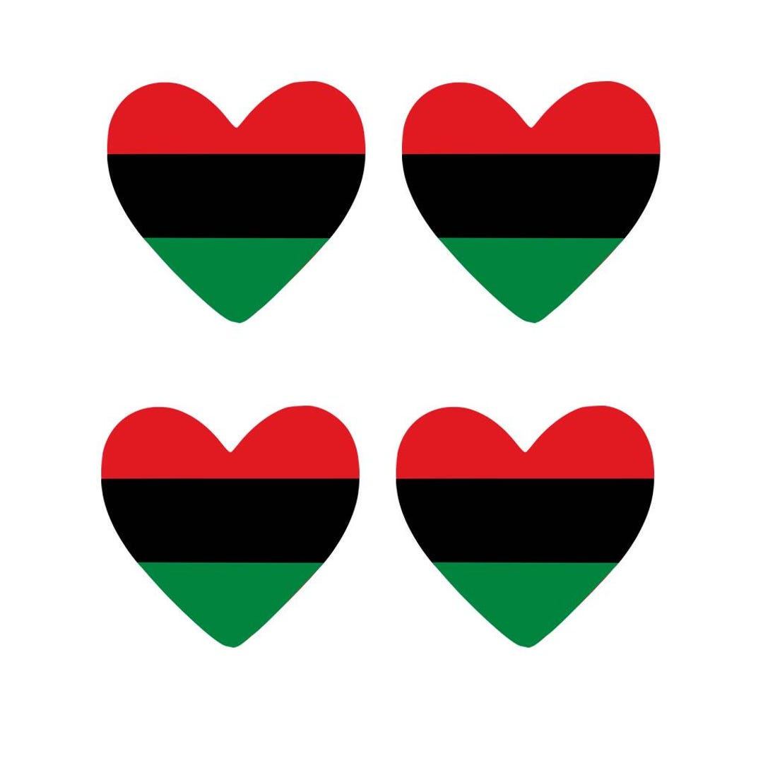 4 X PAN AFRICAN Flag Heart Iron on Screen Print Transfer Machine ...