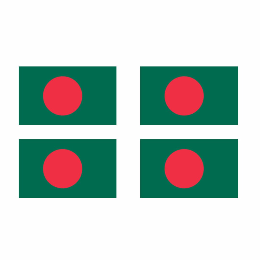Set of 4 Bangladesh Flag Iron on Screen Print Transfers for Fabrics ...