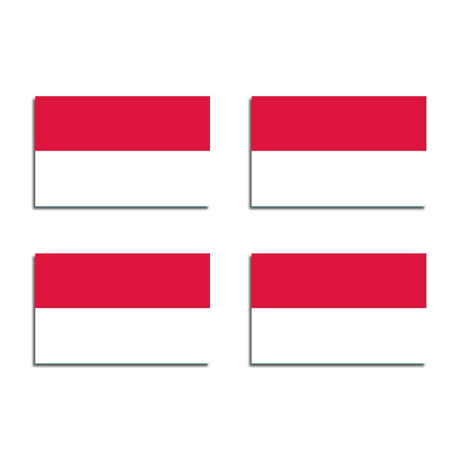 Set of 4x Indonesia Flag Iron on Screen Print Transfers for Fabrics ...