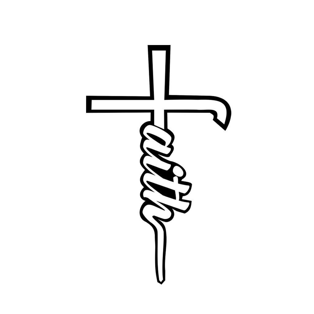 Faith Cross Iron on Transfer for Fabric Holy Christian Religious Christ ...