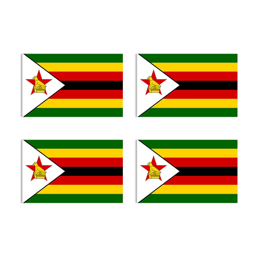 Set of 4 X Zimbabwe Flag Iron on Screen Print for Fabric Machine ...