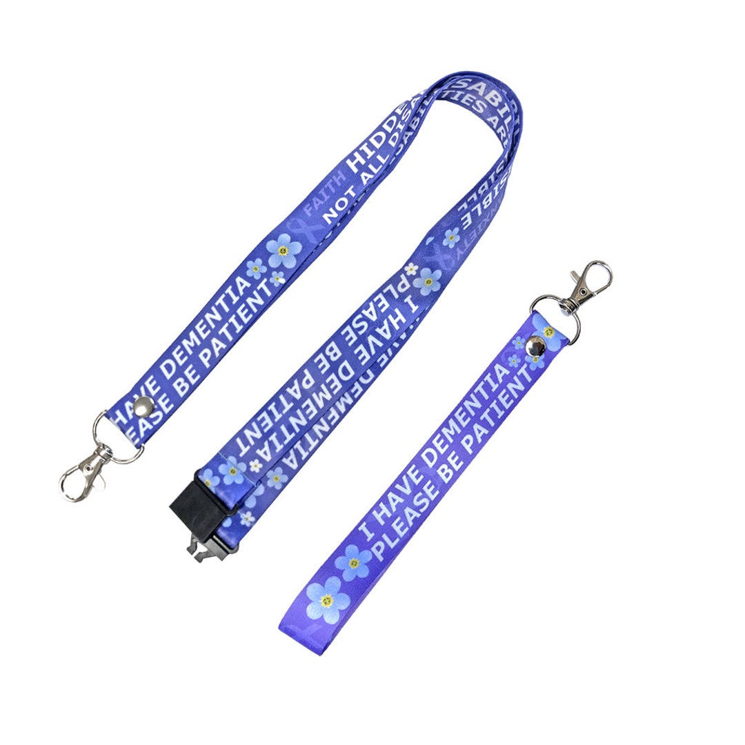 I Have Dementia Please Be Patient Lanyard & Key Tag SET - Neck Strap ...
