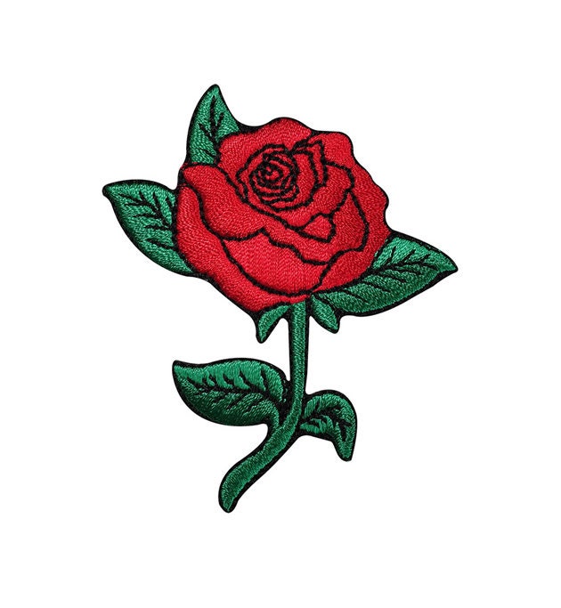 Rose Iron / Sew on Embroidered Patch Flower Badge Love Embroidery - Etsy UK