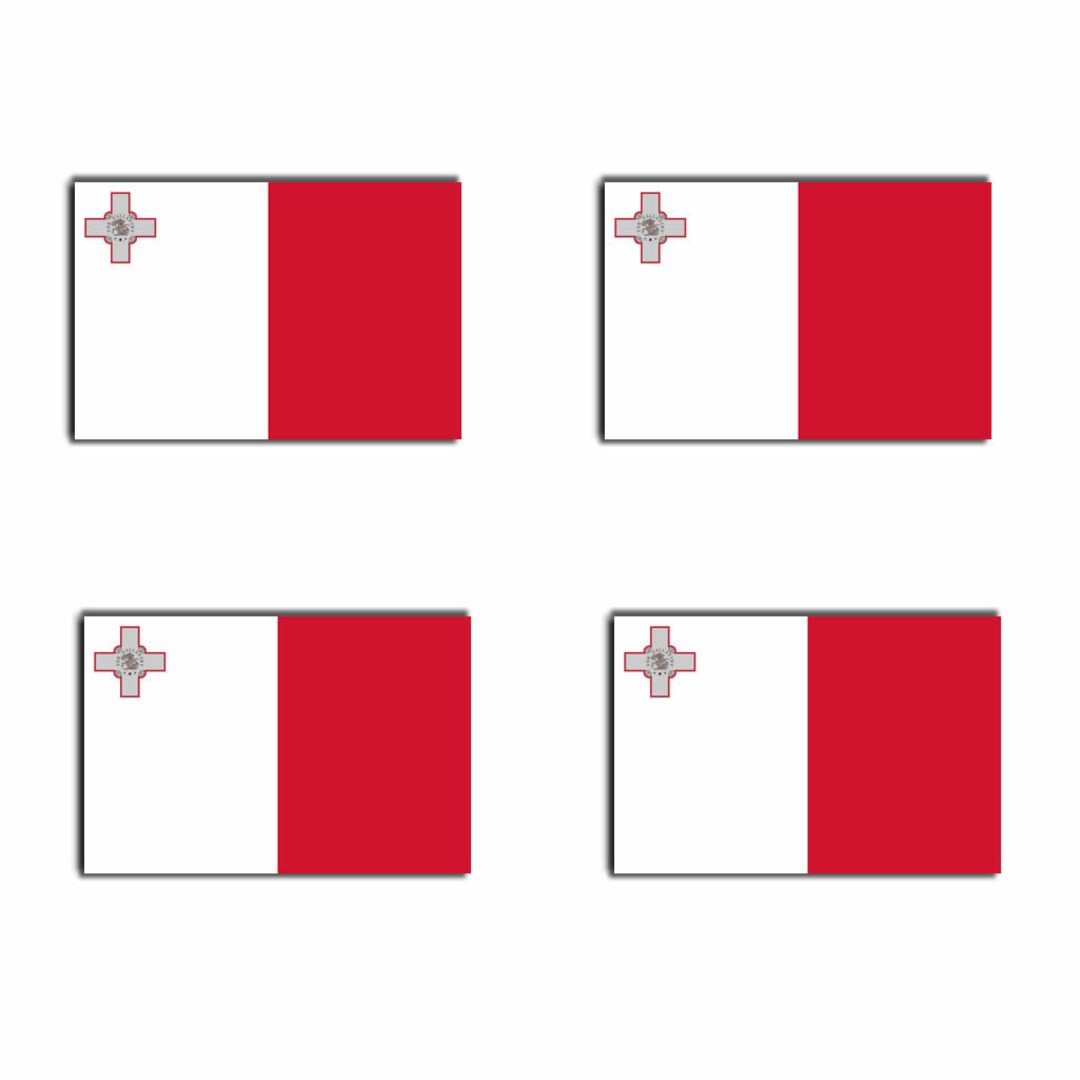 Set of 4 MALTA Flag Iron on Screen Print Transfers for Fabrics Maltese ...