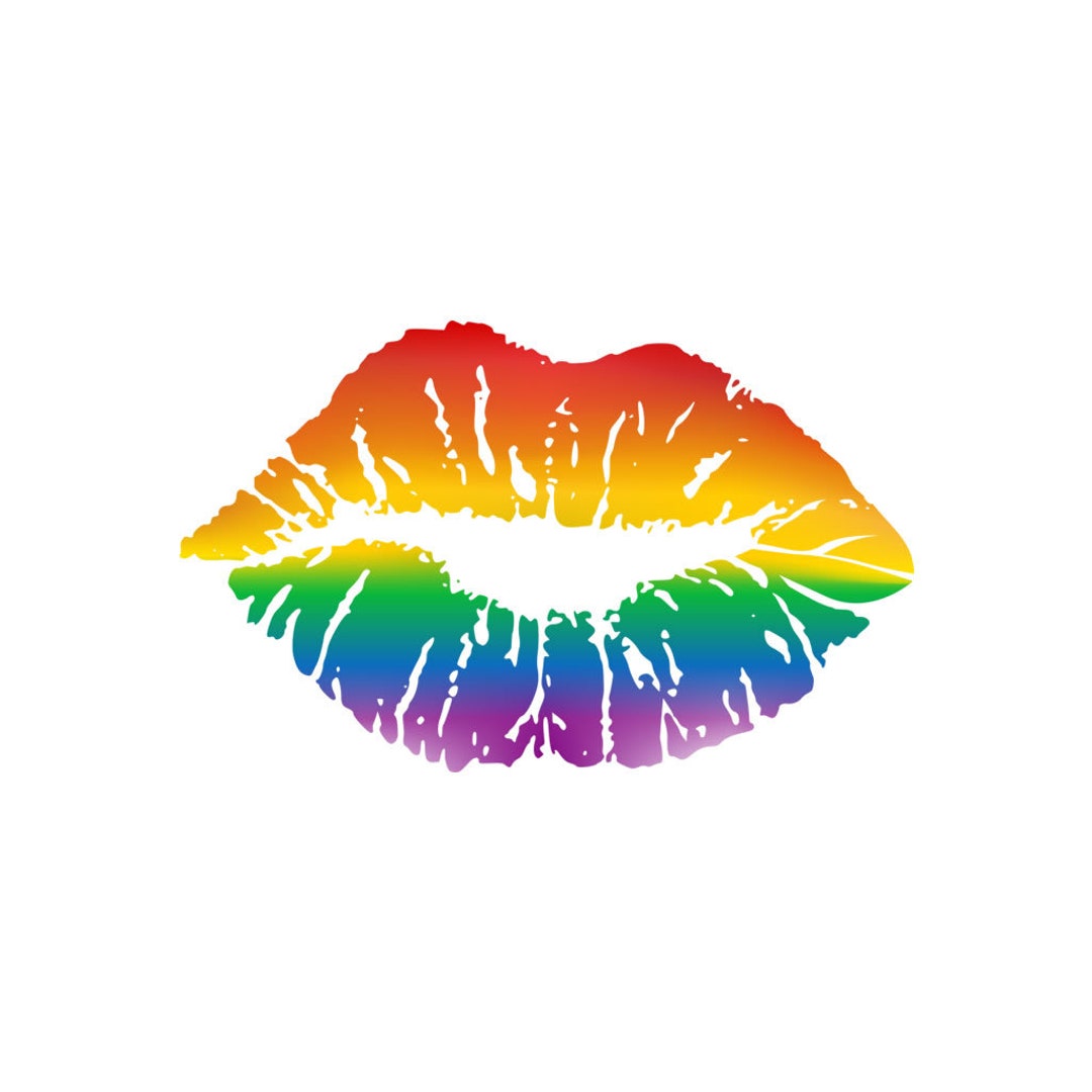 LGBT Rainbow Lips Iron on Transfers for Fabrics Happy Gay Pride LGBTQ ...