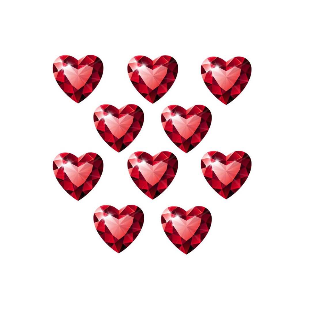 10 X Red Diamond Heart Temporary Tattoo Lasts 1 Week Love Valentine - Etsy