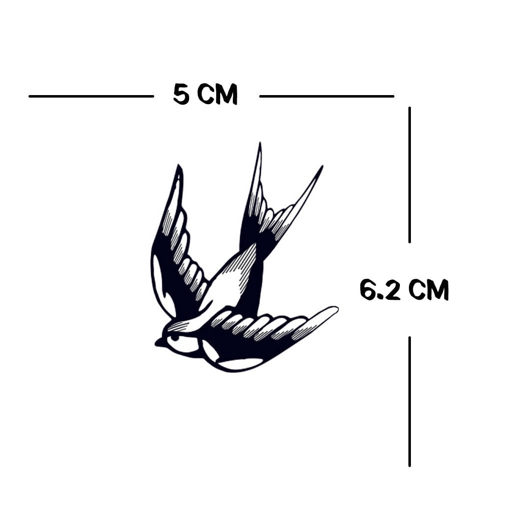 Set of 2 X Swallow Temporary Tattoo Neck Face Bird Swift Feather Hand ...