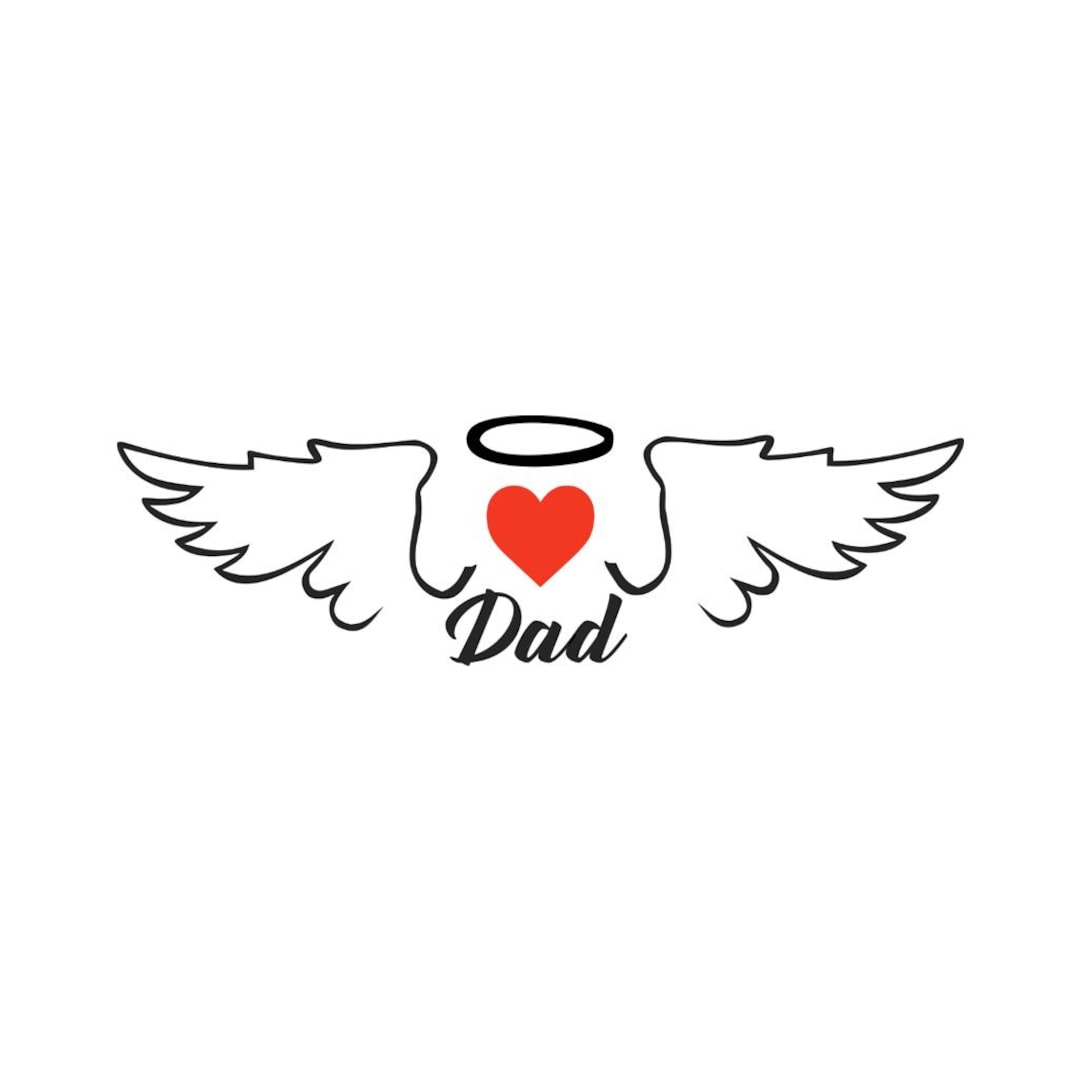 DAD Wings Temporary Tattoo Rip in Memory of Father Heart Halo Heaven - Etsy