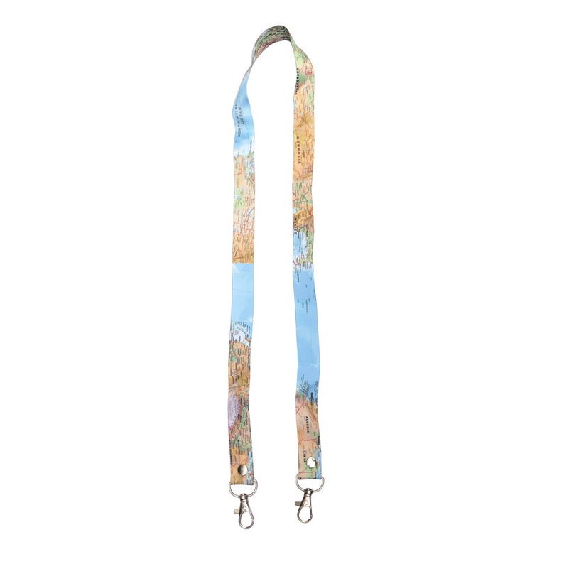 World Map DOUBLE CLIP Lanyard Neck Strap ID Holder - Etsy