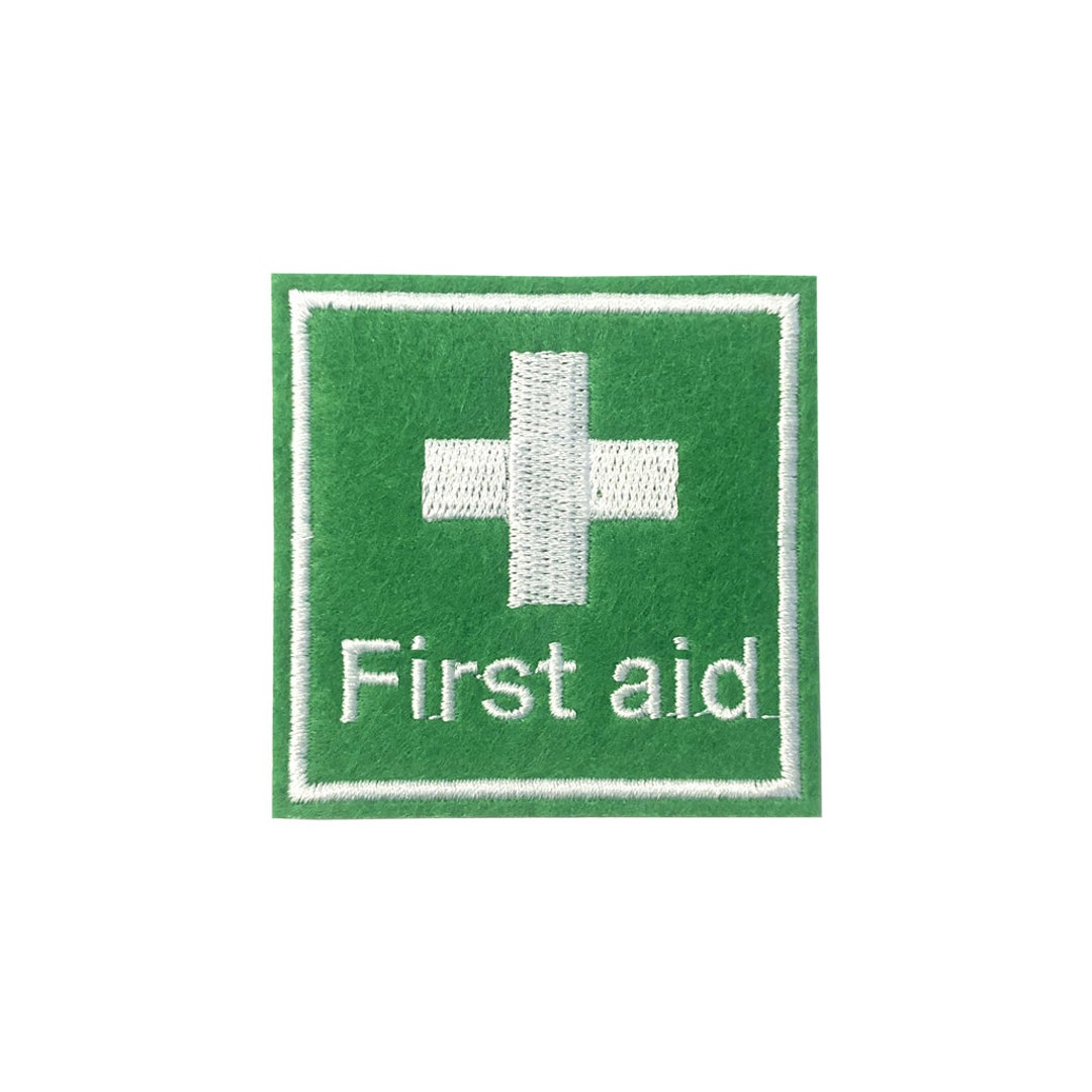 FIRST AID Iron on or Sew on Embroidery Patch Embroidered Health Medic ...