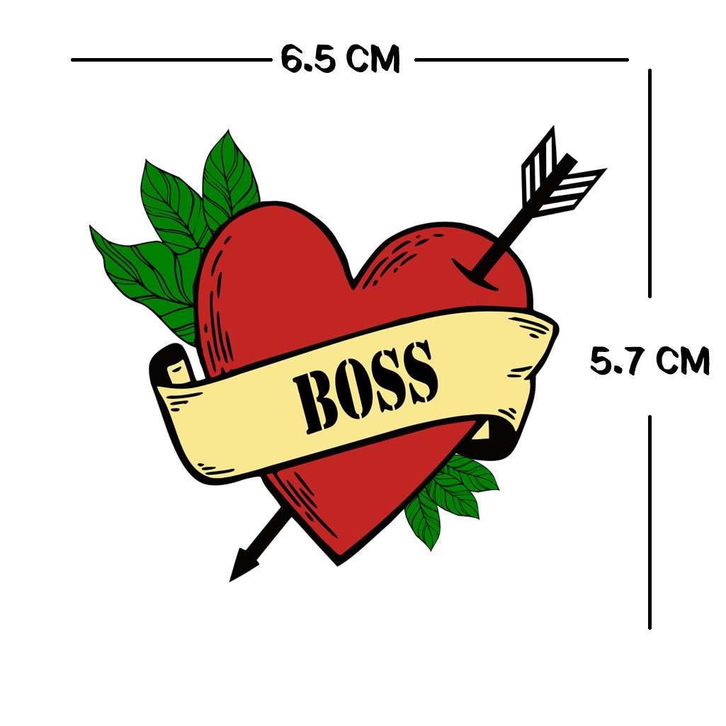 BOSS Heart Arrow TEMPORARY TATTOO Waterproof Lasts Approx a Week Leader ...
