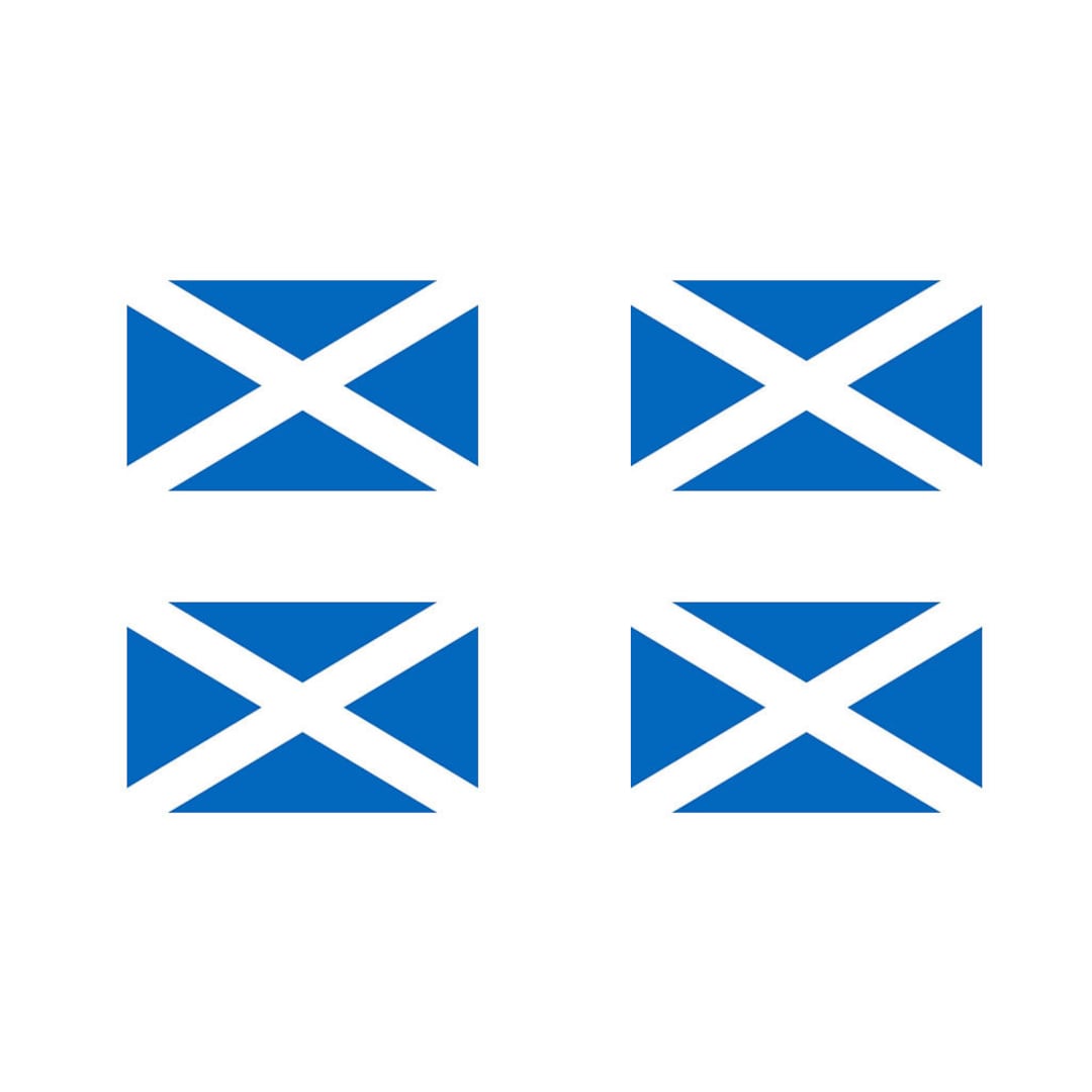 4 X Scotland Flag IRON ON Screen Print Transfers for Fabrics Scottish ...